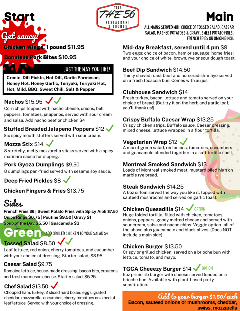 The 56- Menus – tgcacalgary.com