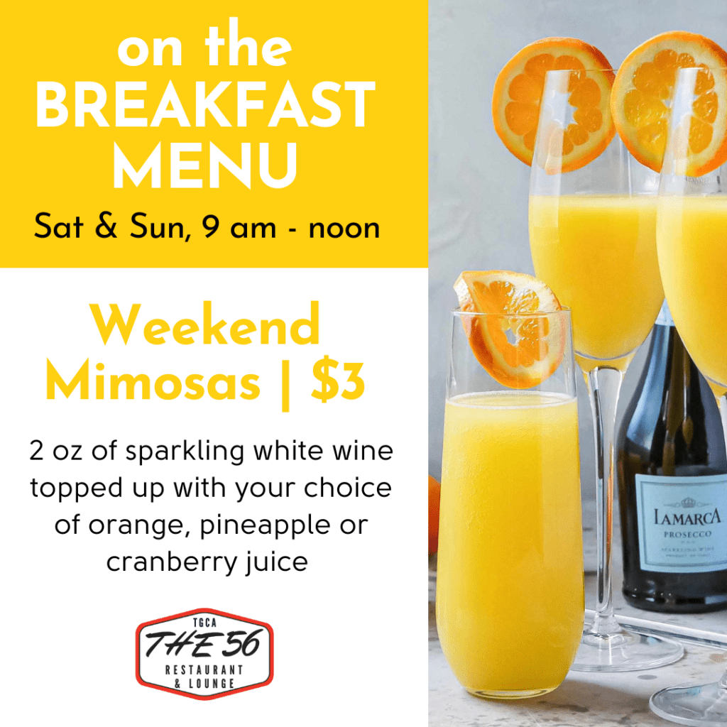 The 56 Restaurant and Lounge Menus